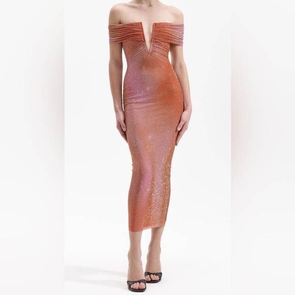 Self-Portrait | Dresses | Self Portrait Gorgeous Rustorange Cocktail ...